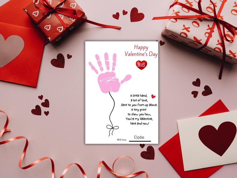 Handprint Valentine Art Craft for Kids | DIY Kids Fun Valentine ...