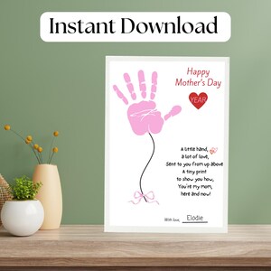 EDITABLE Handprint Mother's Day Art Craft | DIY Kids Fun Mother's Day ...