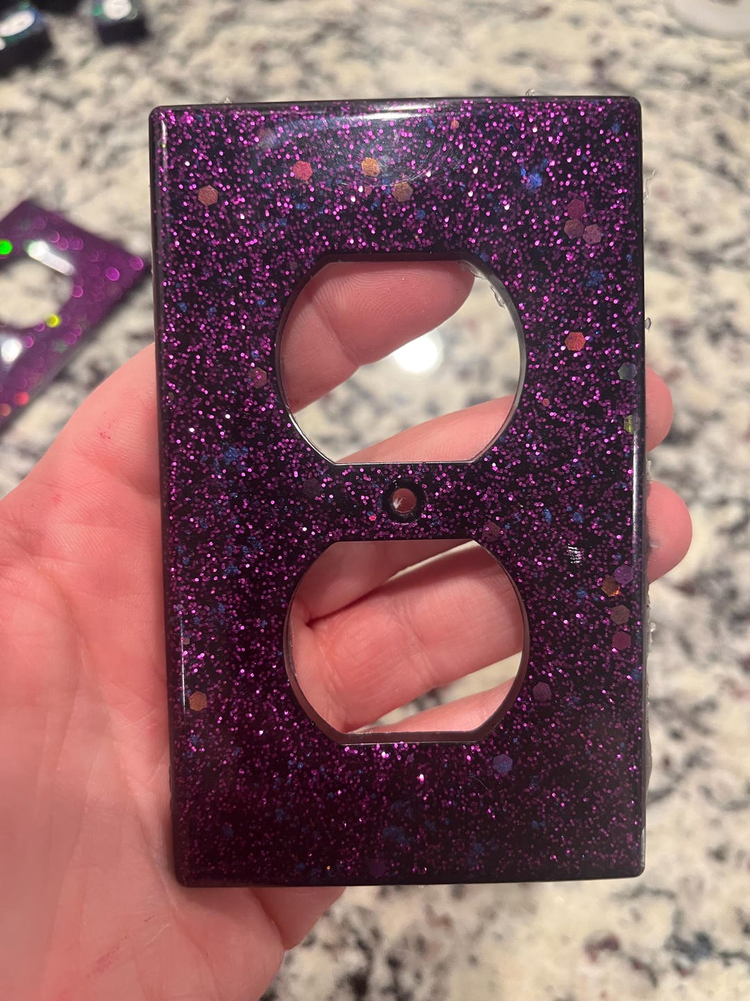Black and Purple Glitter Resin Light Switch and Outlet Cover - Etsy
