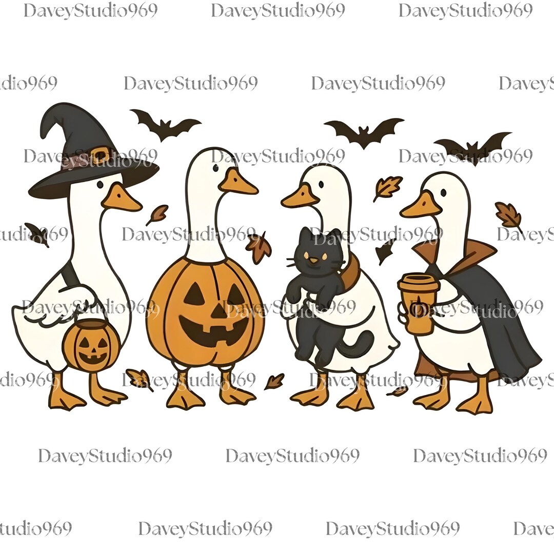 Halloween Goose Svg PNG, Silly Goose Spooky Season Design, Pumpkin ...