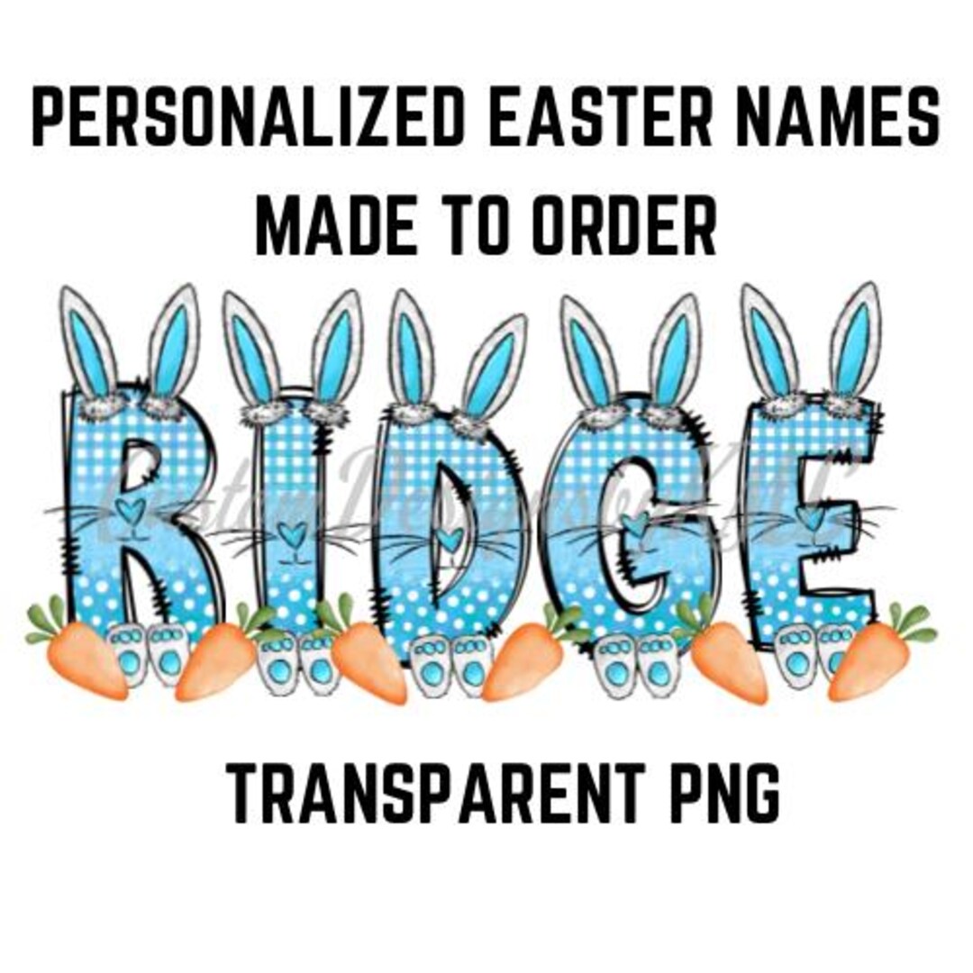 Personalized Easter Names for Boys | Cute Bunny Name PNG | Made to ...