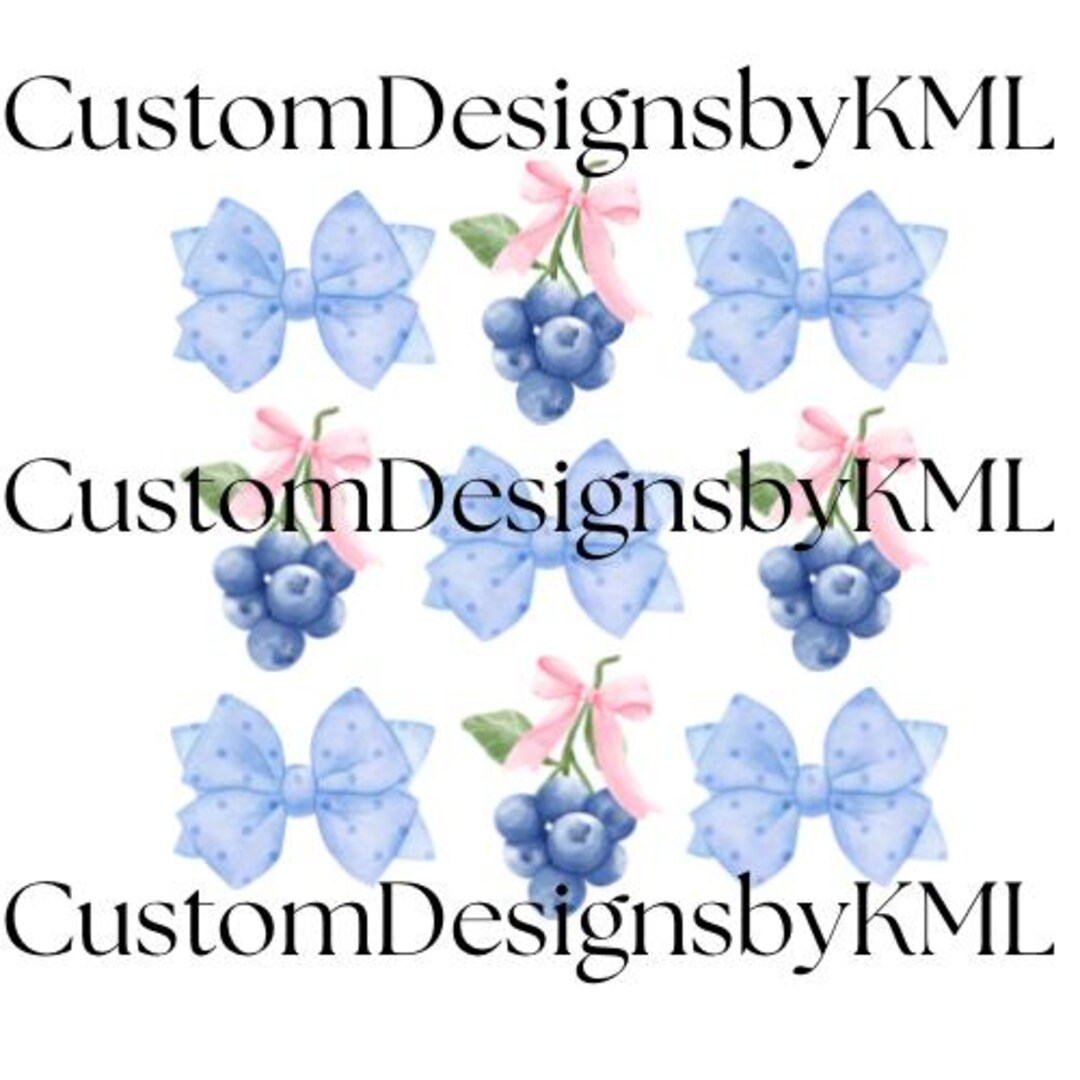 Coquette Blueberry Bow PNG | Cute Blue Coquette Digital File ...