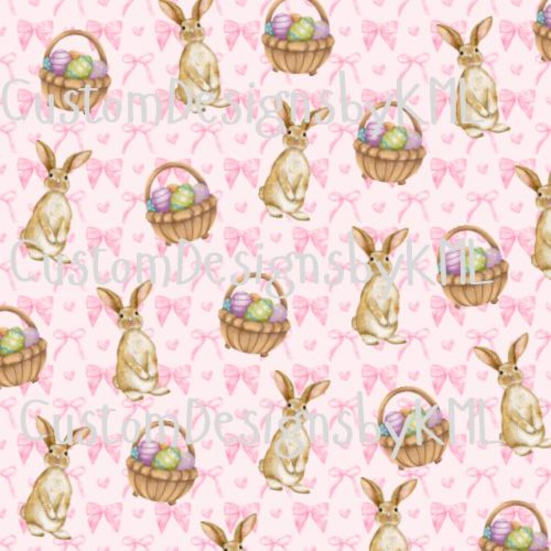 Girly Coquette Bunny Seamless File | Coquette Easter Bunny | Coquette ...