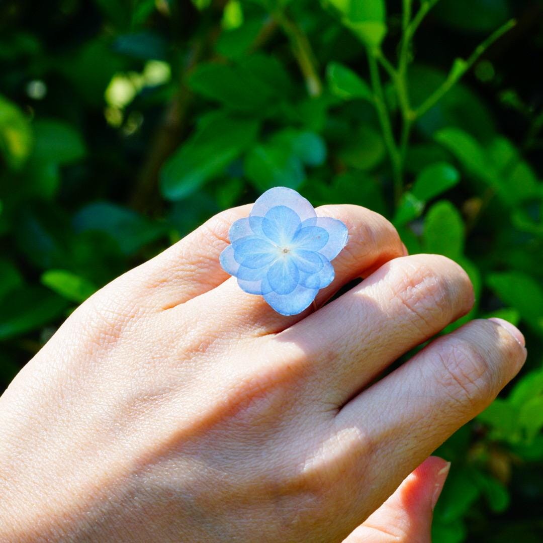 Real Hydrangeas Resin Flower Rings,fidget Spinner Resin Hydrangear ...
