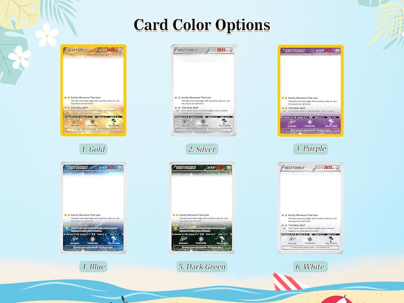 Custom Pokemon-style Family Memory Card–personalized Anime Card With ...