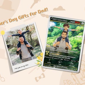 Personalized Father's Day Pokemon Card, Custom Pokemon Photo Cards ...
