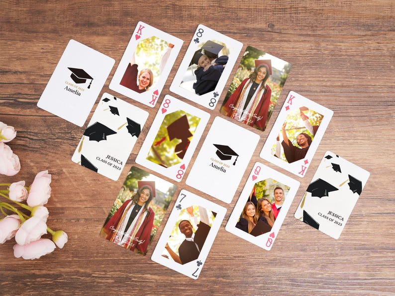 Custom Graduation Playing Cards With Box, Graduate Photos Poker Cards ...