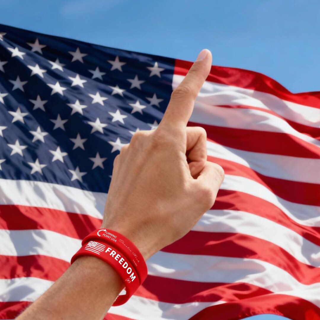 Charlie Kirk Memorial Silicone Bracelet, Laser Engraved Freedom ...