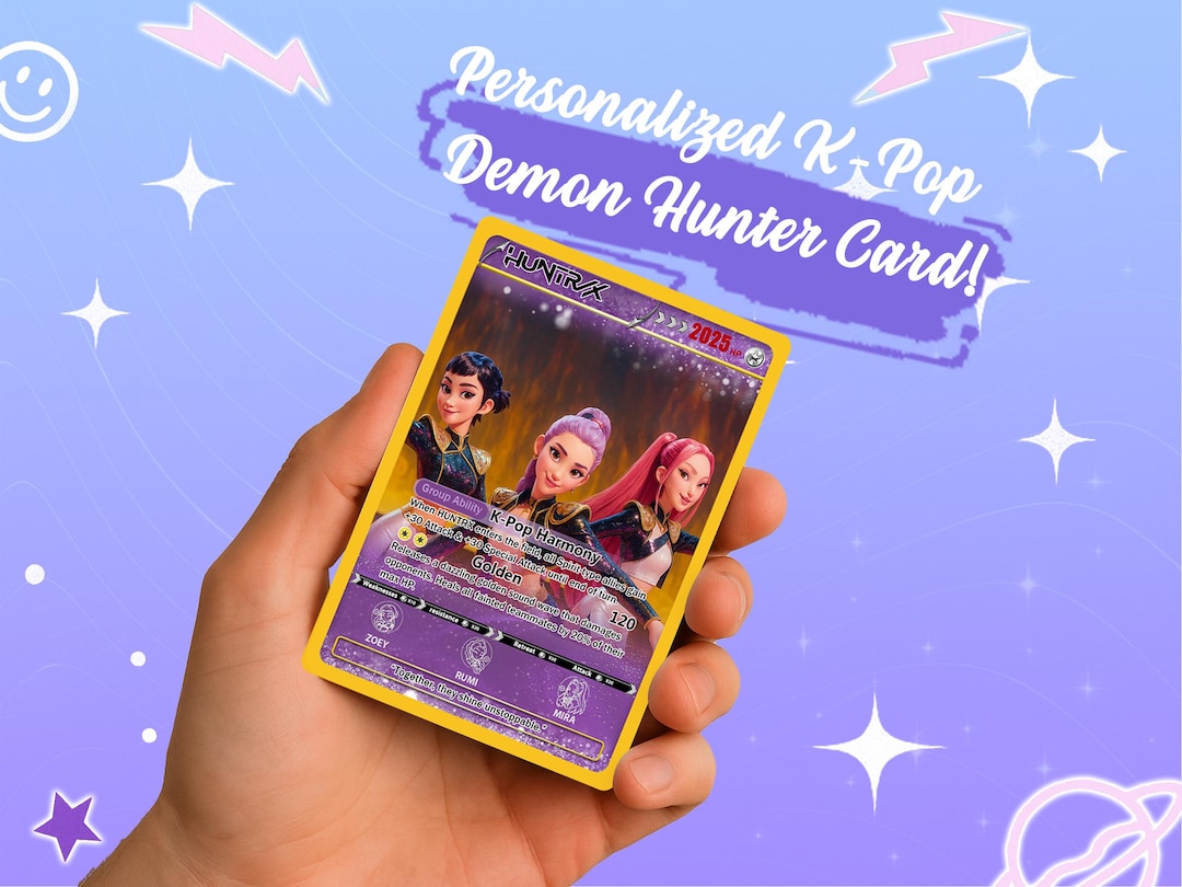 Custom K-pop Demon Hunter Card–personalized HUNTR/X Anime-style Fan ...