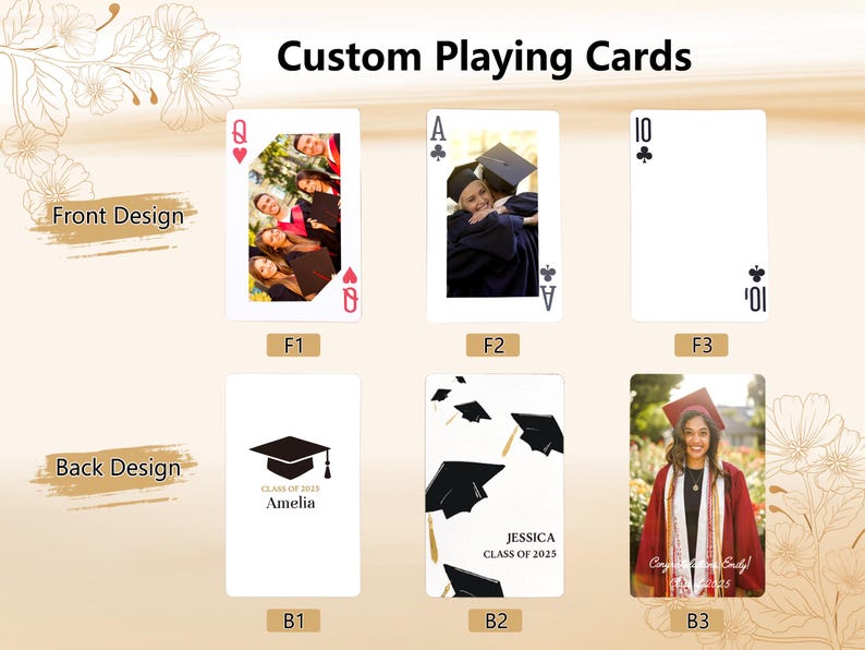 Custom Graduation Playing Cards With Box, Graduate Photos Poker Cards ...