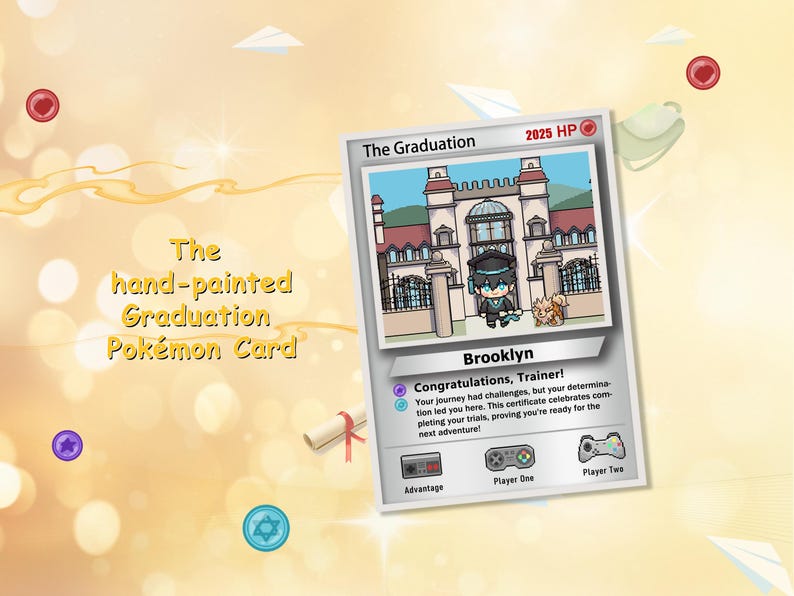 Hand-painted Pokemon Graduation Cards, Custom Graduation Gifts for ...