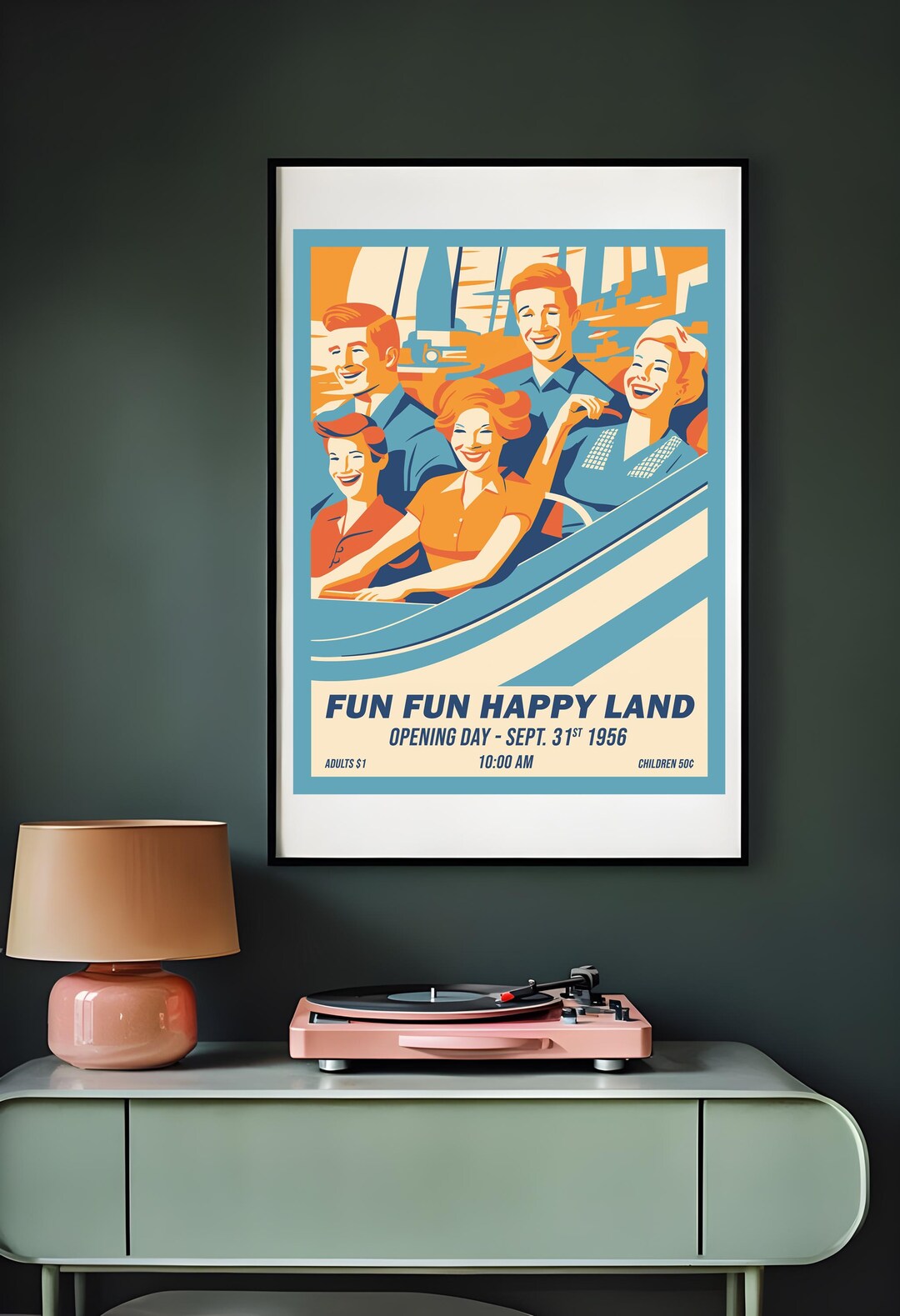 Colorful Dopamine Decor 1950s Theme Park Poster - Fun Retro Amusement ...