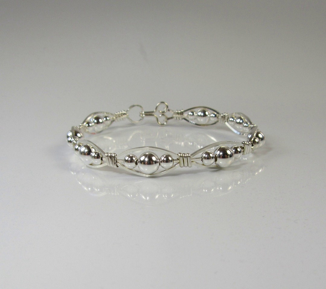 Sterling Silver Bracelet, Silver Bracelet, Handmade Bracelet, Wire ...