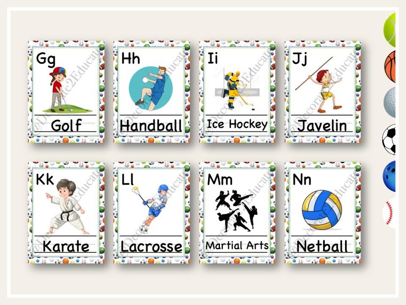 Gym Teacher Alphabet Poster, Classroom Decor (PDF Pattern) - Etsy