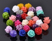 30pcs 8mm Rose Flower Shape Shell Powder Made Artificial Coral - Etsy