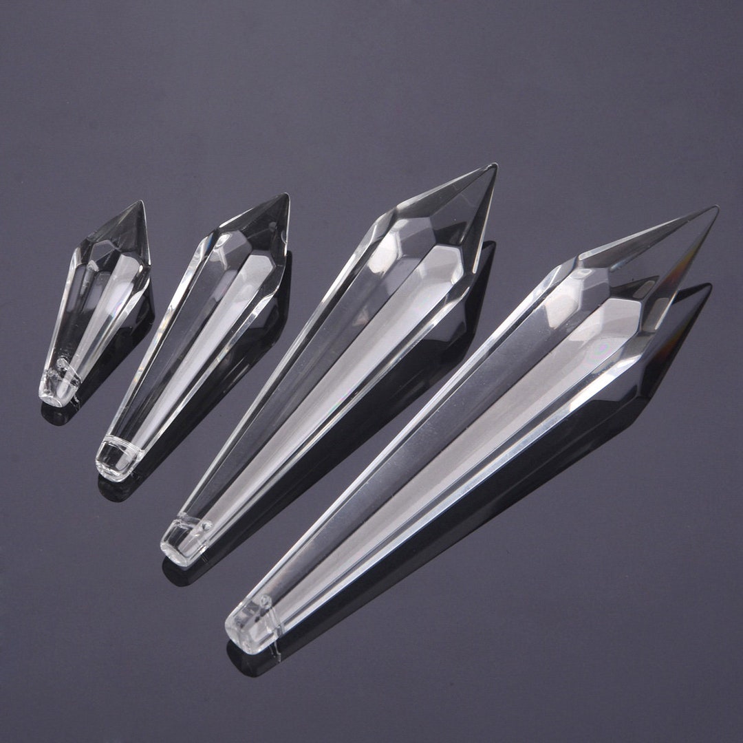 5pcs 35mm 52mm 58mm 78mm 98mm Bicone Teardrop Cone Faceted Clear ...