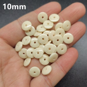 100pcs Flat Round 6mm 8mm 10mm 12mm Beige Resin Imitation Ivory Loose ...