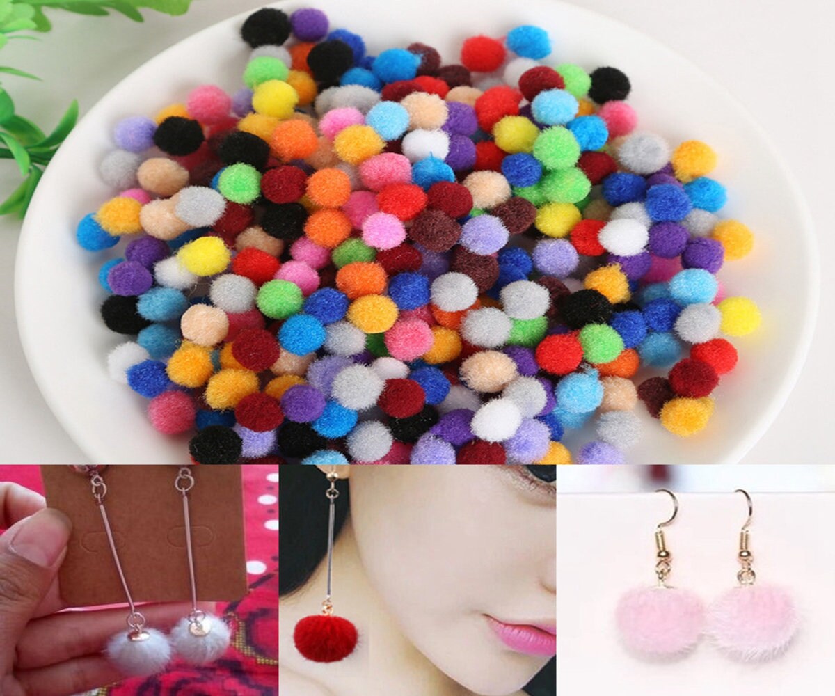 250/100pcs 15/20/25/30mm Mixed Round Colorful Fluffy Pompom | Etsy
