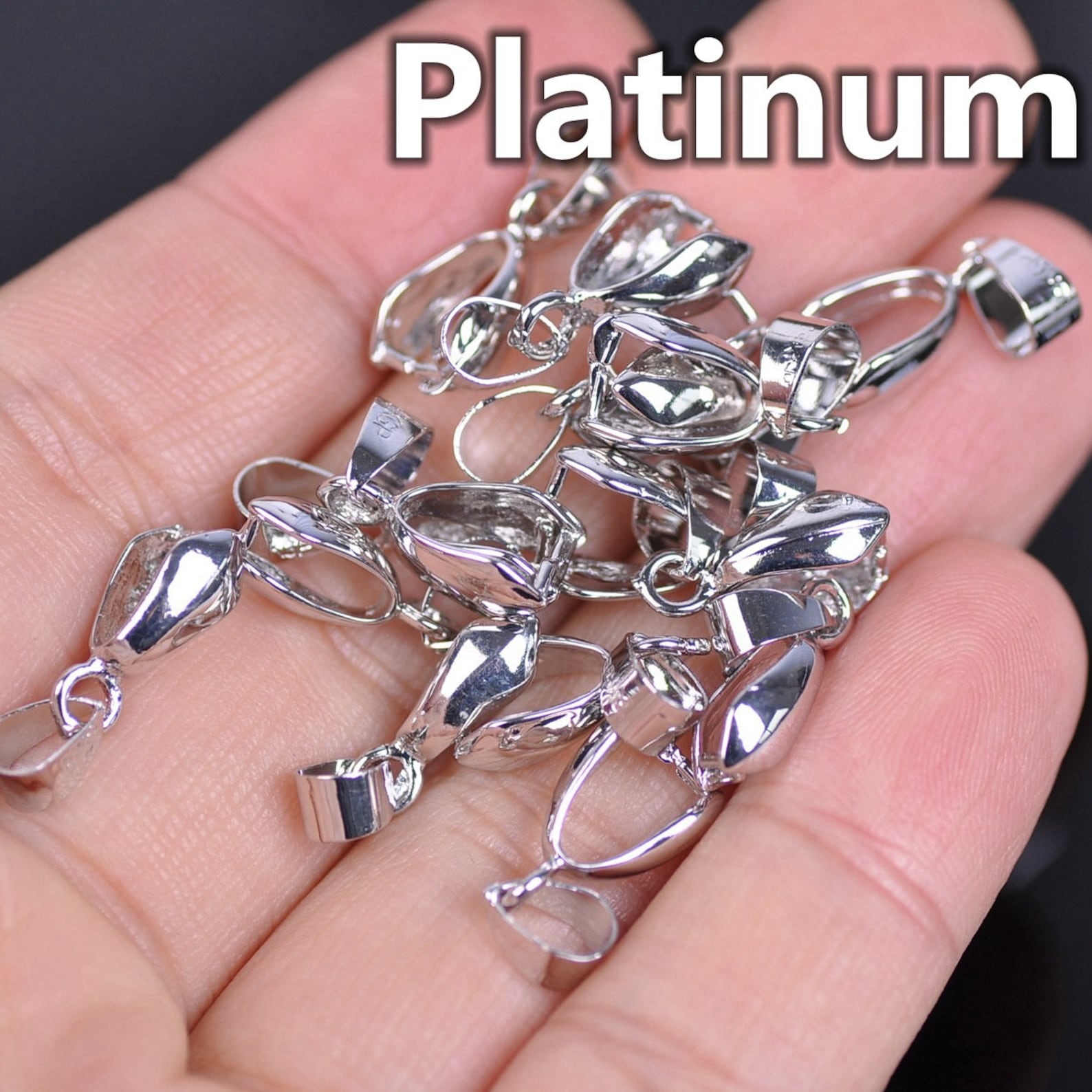 20pcs Gold/silver/platinum Metal Bails Connectors Bale Pinch Pendant ...