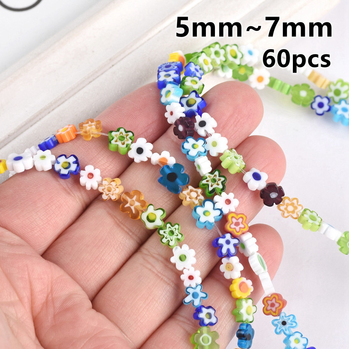 1 Strand Flat Flower Shape 4mm9mm Random Mixed Millefiori - Etsy