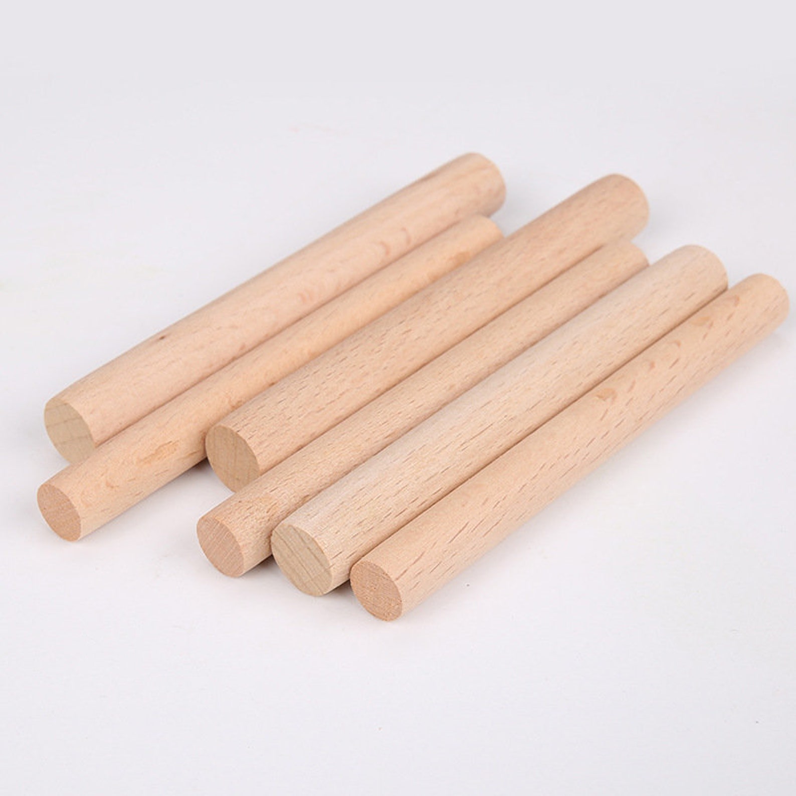 5pcs Long Cylinder Natural Wood Sticks 10cm 15cm 20cm 40cm Wholesale ...