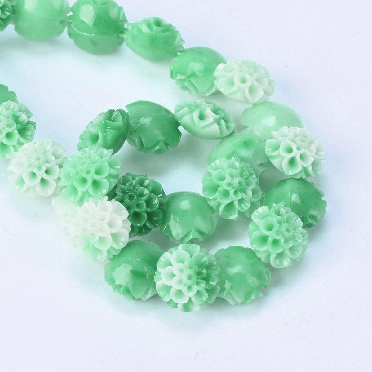 10pcs Gradient Color 10mm 12mm 15mm Flower Shape Shell Powder Made ...