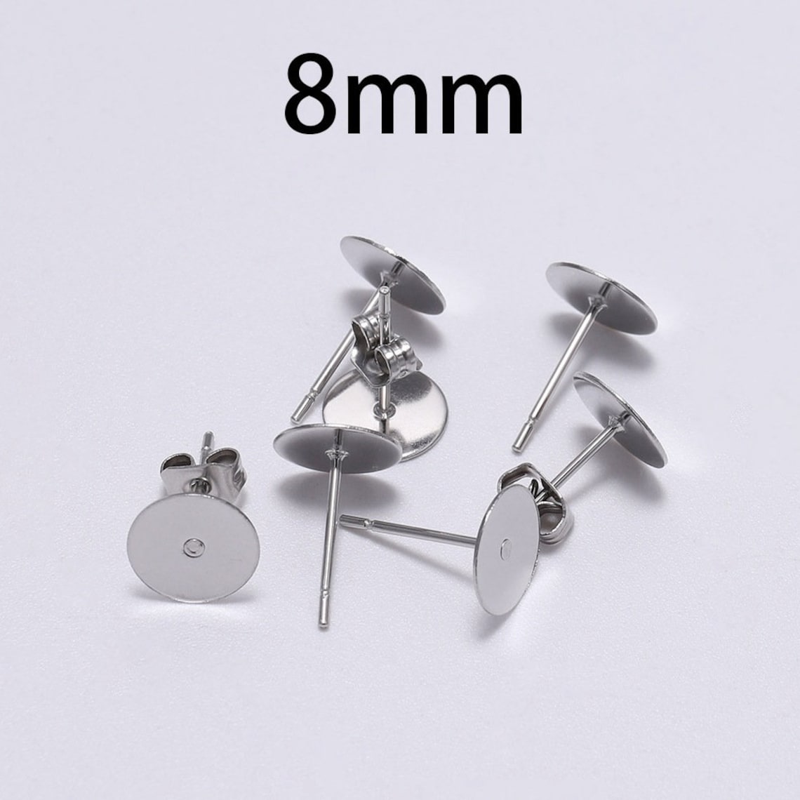 3/4/5/6/8/10/12mm 100pcs Metal Stainless Steel Ear Studs Base | Etsy