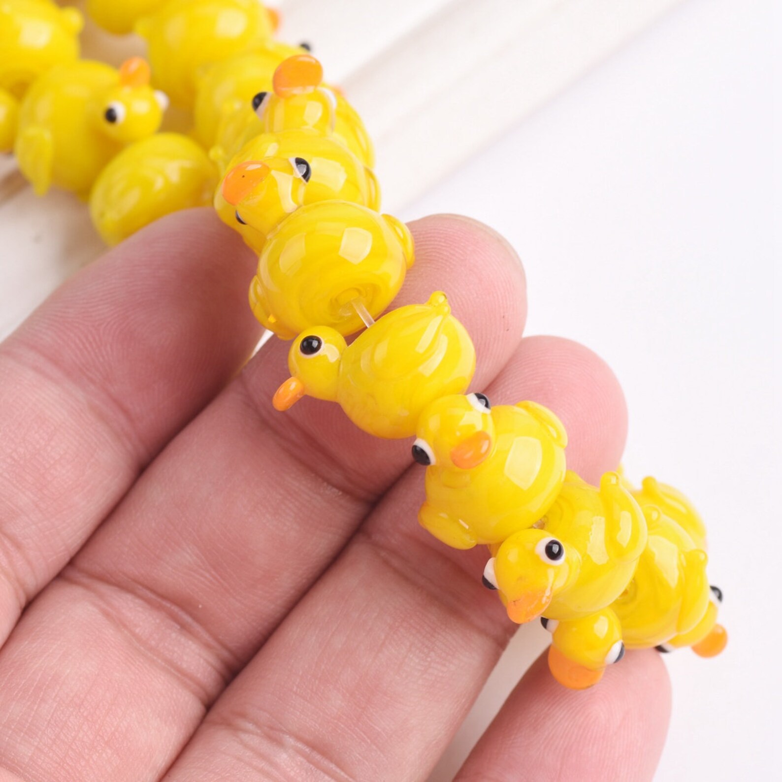 5pcs Yellow Duck Shape 16x15mm Handmade Lampwork Glass Charm - Etsy