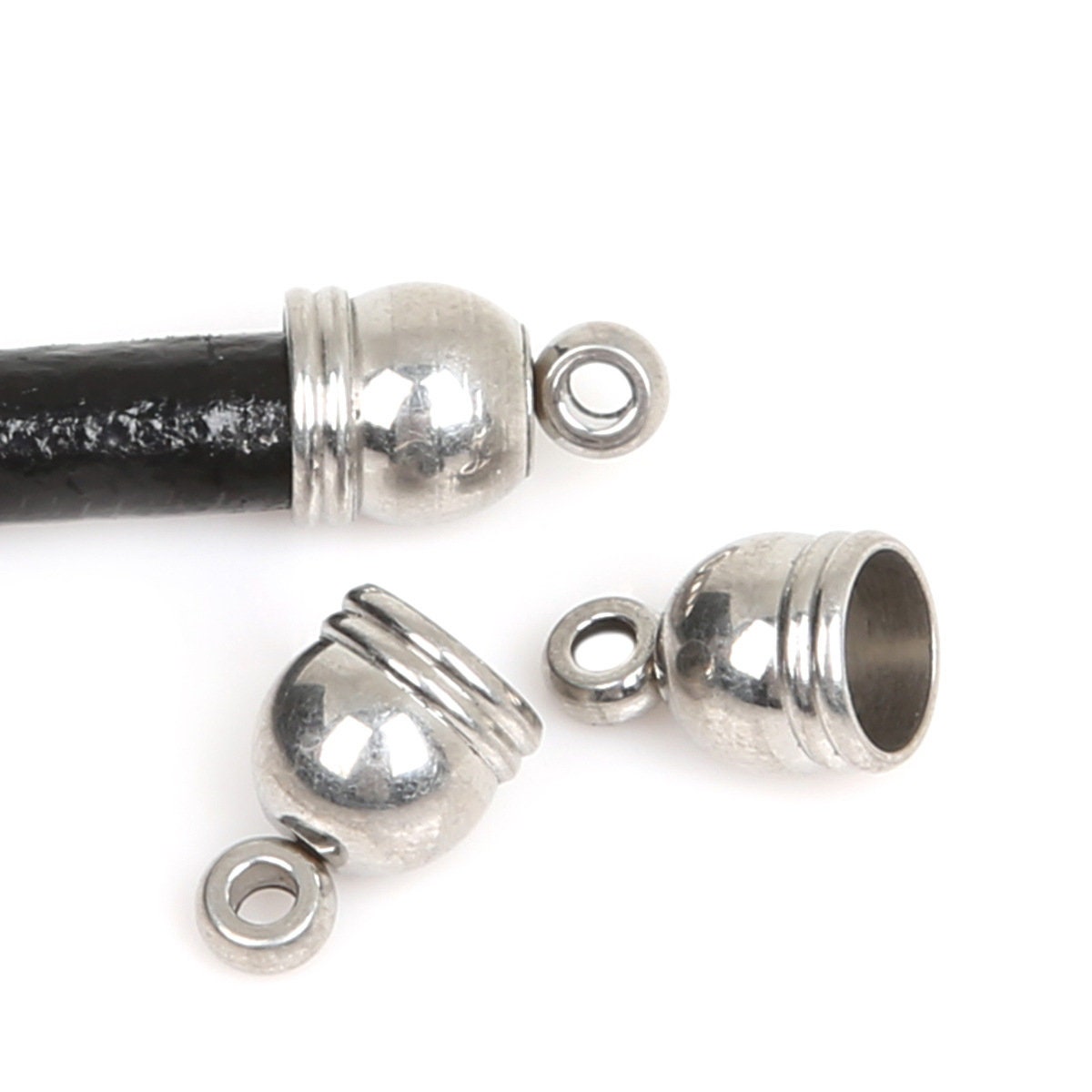 10pcs Stainless Steel Wire Rope Thread Cord Metal Crimps End Caps for ...