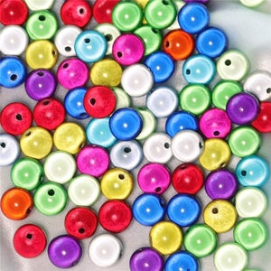 Round 4mm 6mm 8mm 10mm 12mm Random Mixed Colorful Acrylic Plastic Loose ...