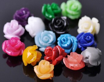 30pcs 8mm Rose Flower Shape Shell Powder Made Artificial Coral - Etsy