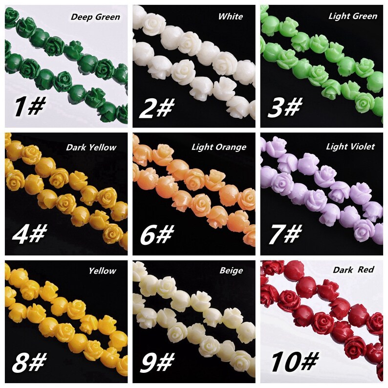 30pcs 8mm Rose Flower Shape Shell Powder Made Artificial Coral - Etsy