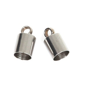 10pcs Stainless Steel Wire Rope Thread Cord Metal Crimps End Caps for ...