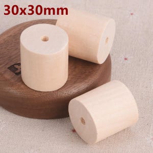 5pcs Big Cylinder Shape Natural Wood 20x25mm 20x30mm 20x40mm Loose ...