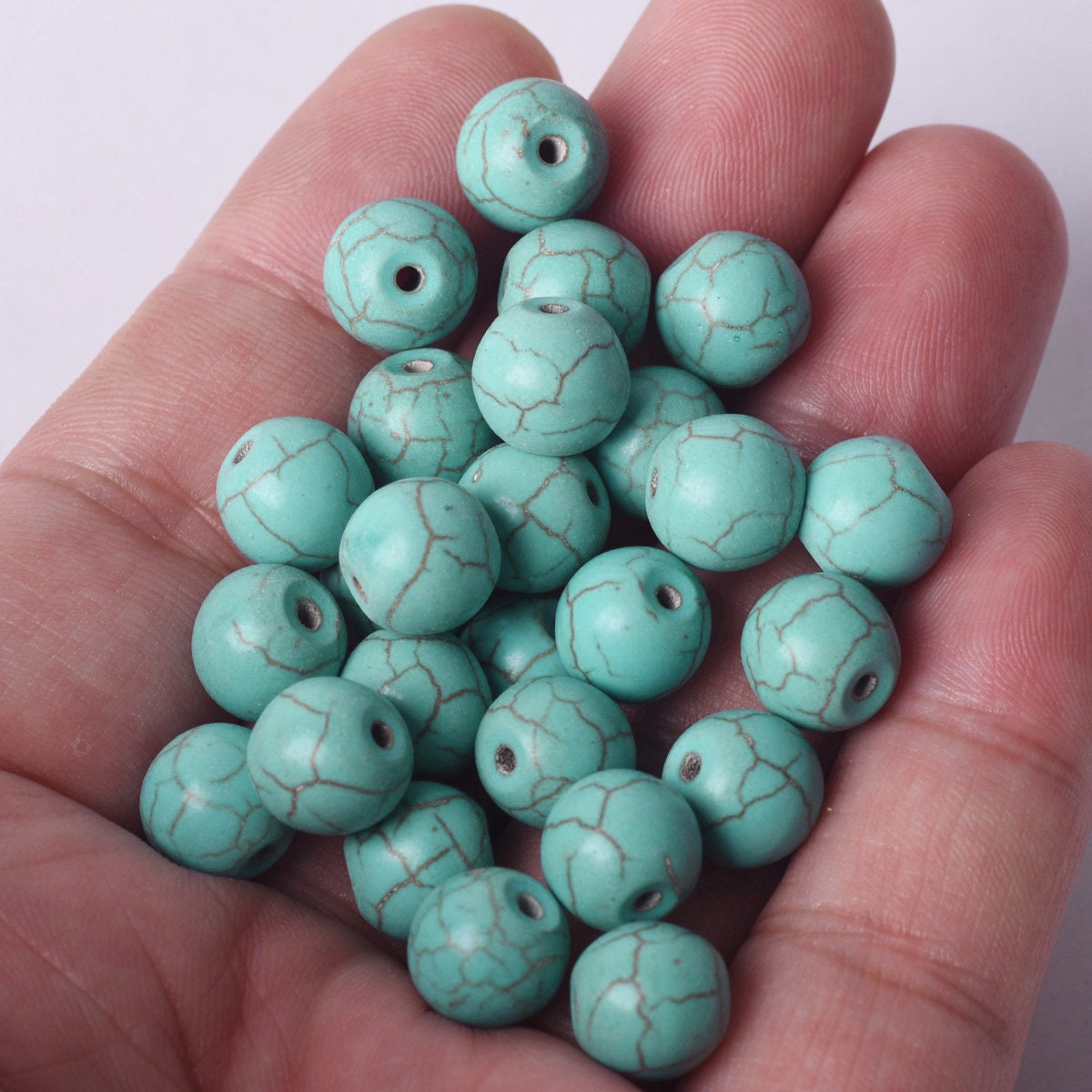 Round Blue Turquoise Gemstone 4mm/6mm/8mm/10mm/12mm/14mm | Etsy