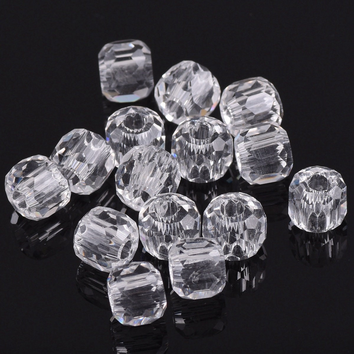 10pcs Round Cylinder Shape 8mm 10mm 12mm 14mm Crystal Glass - Etsy