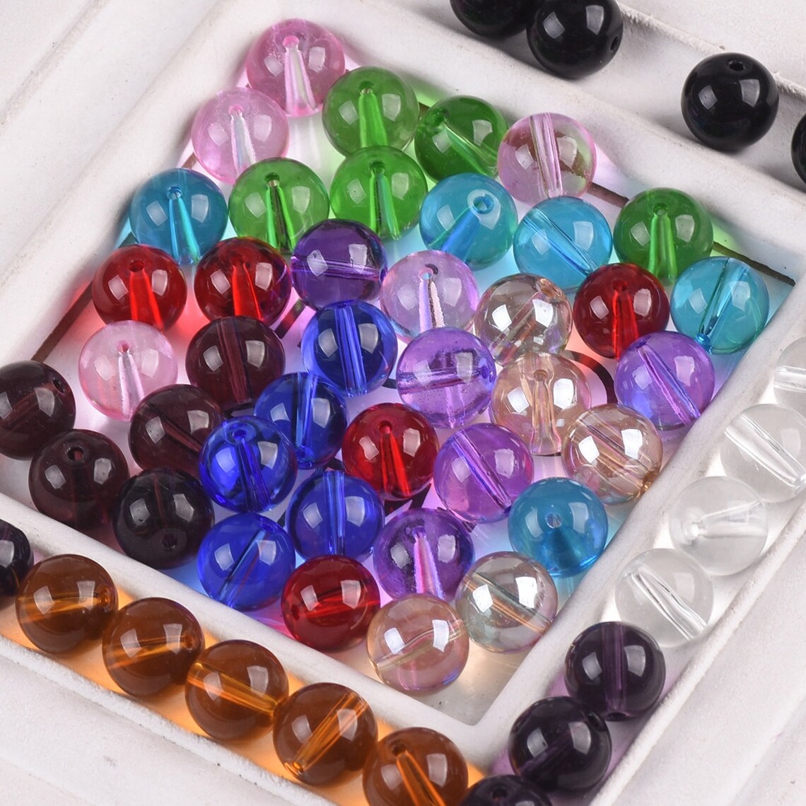 Round Glossy Crystal Glass 6mm 8mm 10mm 12mm 14mm Loose Beads Wholesale ...
