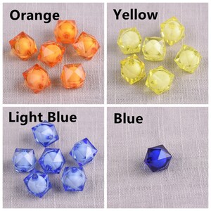 50pcs Cube Octagon Shape Colorful Acrylic Plastic 8mm 10mm 12mm Faceted ...