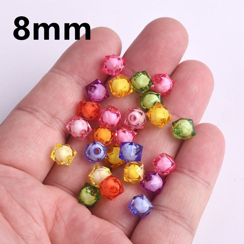 50pcs Cube Octagon Shape Colorful Acrylic Plastic 8mm 10mm - Etsy