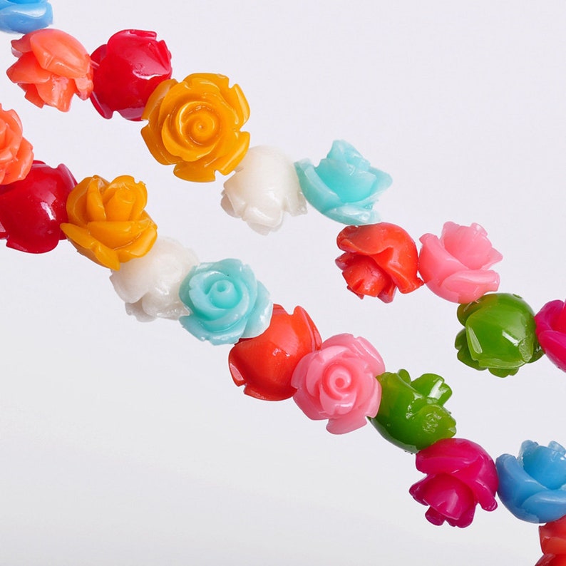30pcs 8mm Rose Flower Shape Shell Powder Made Artificial Coral - Etsy