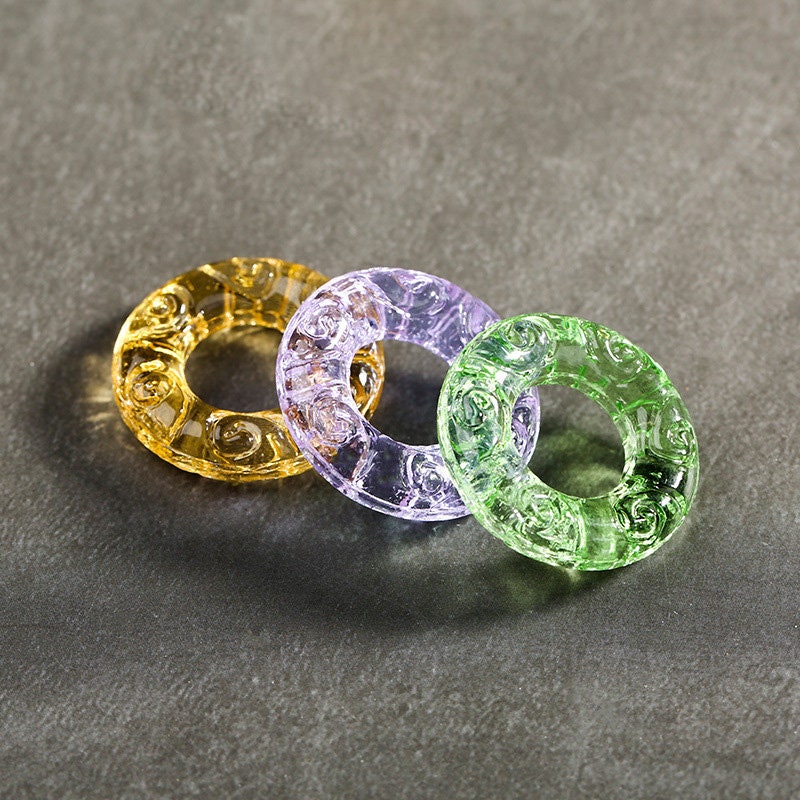 25mm Round Circle Lampwork Glass Ring Loose Pendant Beads for Jewelry ...