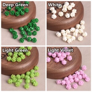 30pcs 8mm Rose Flower Shape Shell Powder Made Artificial Coral Loose ...