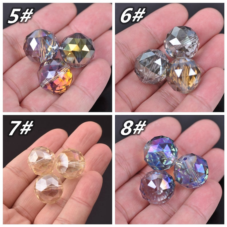 5pcs 20mm Big Round Faceted Crystal Glass Loose Beads for - Etsy