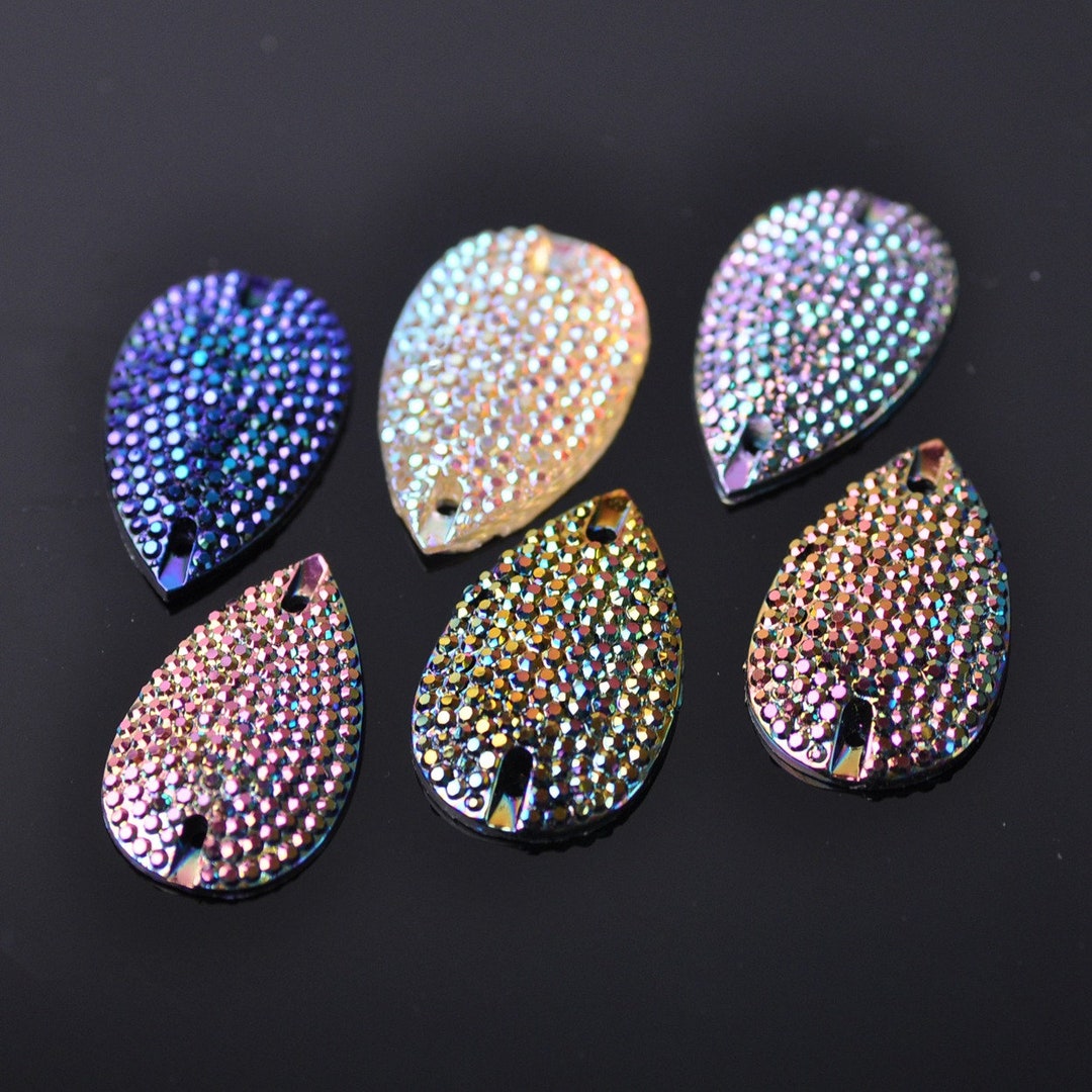 20pcs 28x17mm Acrylic Resin Plastic Teardrop 2 Holes Sew Buttons ...
