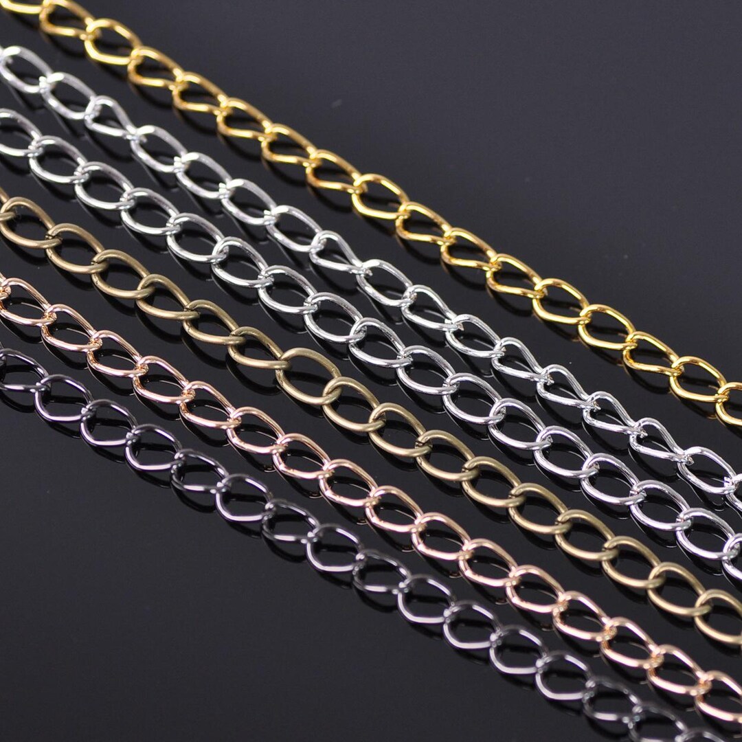 5meters/100meters 1.8/3.2mm Iron Metal Chain Light Gold/silver/bronze ...