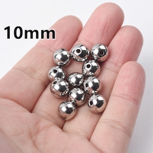 4mm/5mm/6mm/8mm/10mm/12mm Round Stainless Steel Polished Metal Loose ...
