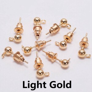 3/4/5mm 50pcs Metal Iron Ear Studs Silver/gold/bronze for Ear Earrings ...
