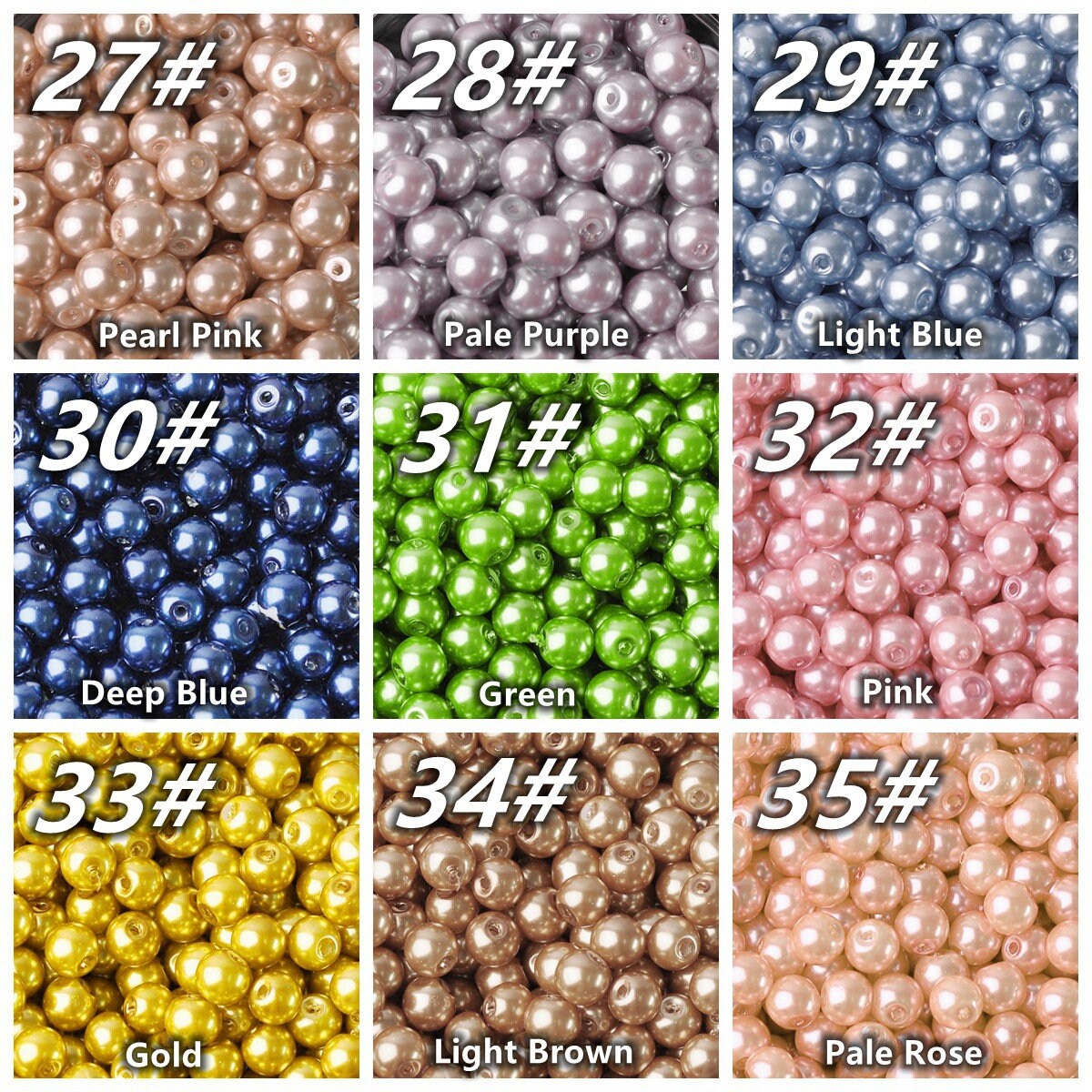 Round Glass Pearl Loose Spacer Beads 4mm 6mm 8mm 10mm 12mm - Etsy