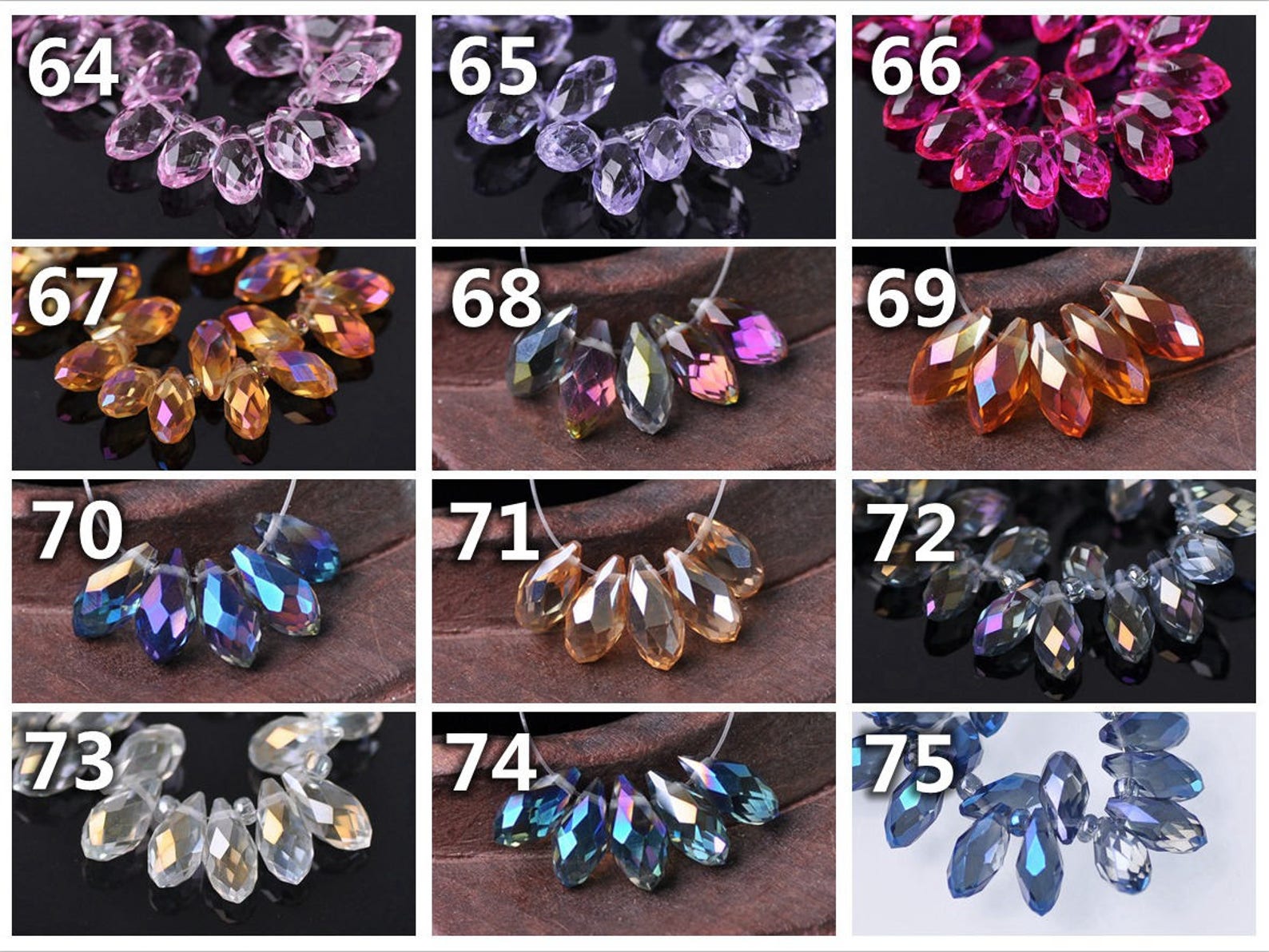 30pcs 12x6mm Faceted Teardrop Crystal Glass Loose Crafts Beads - Etsy