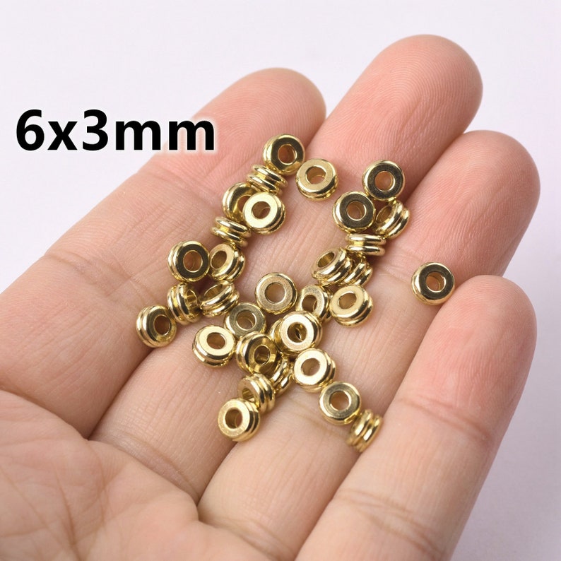 3mm/4mm/5mm/6mm/7mm Rondelle Double Circle Brass Metal Loose - Etsy